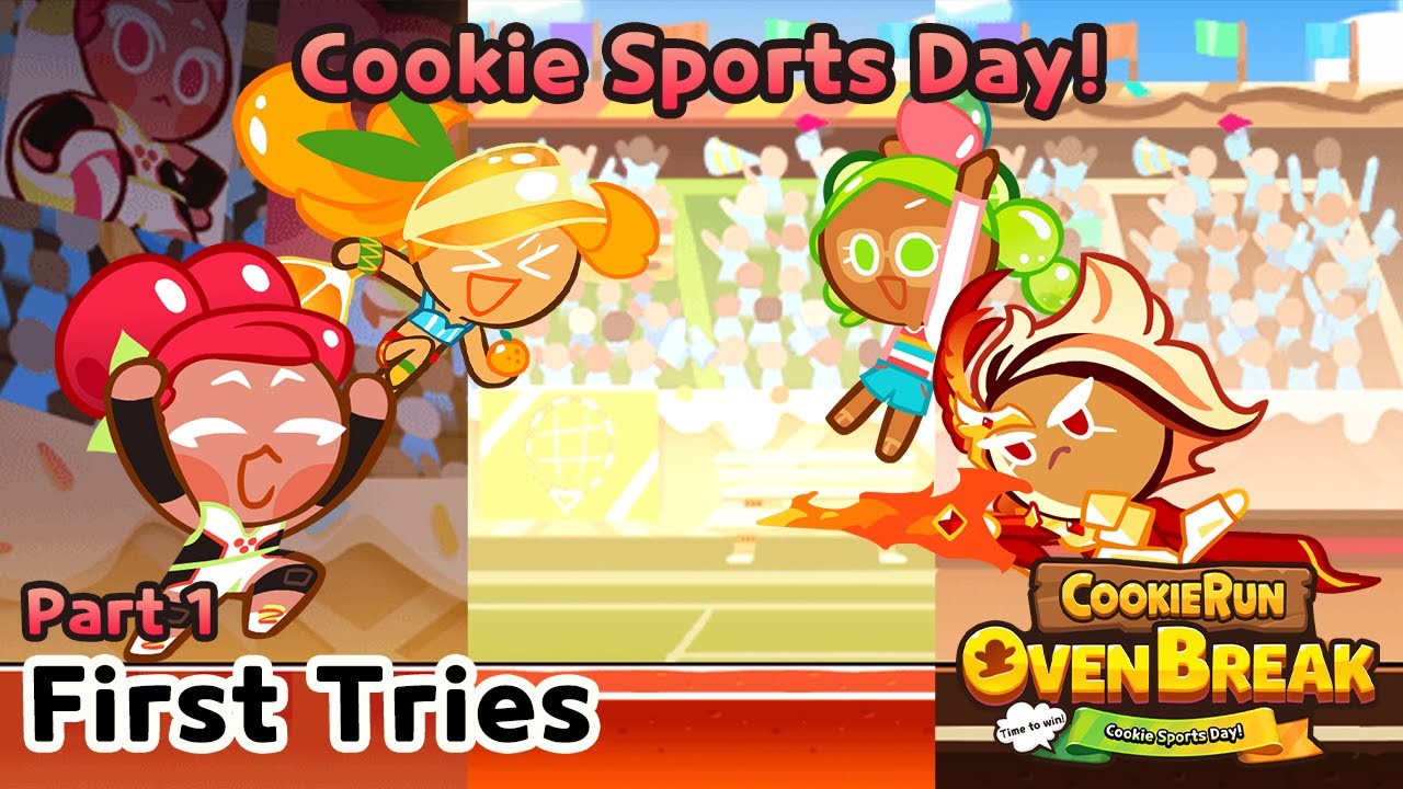 [Cookie Run: OvenBreak] Cookie Sports Day! (Part 1) (First Tries) - YouTube