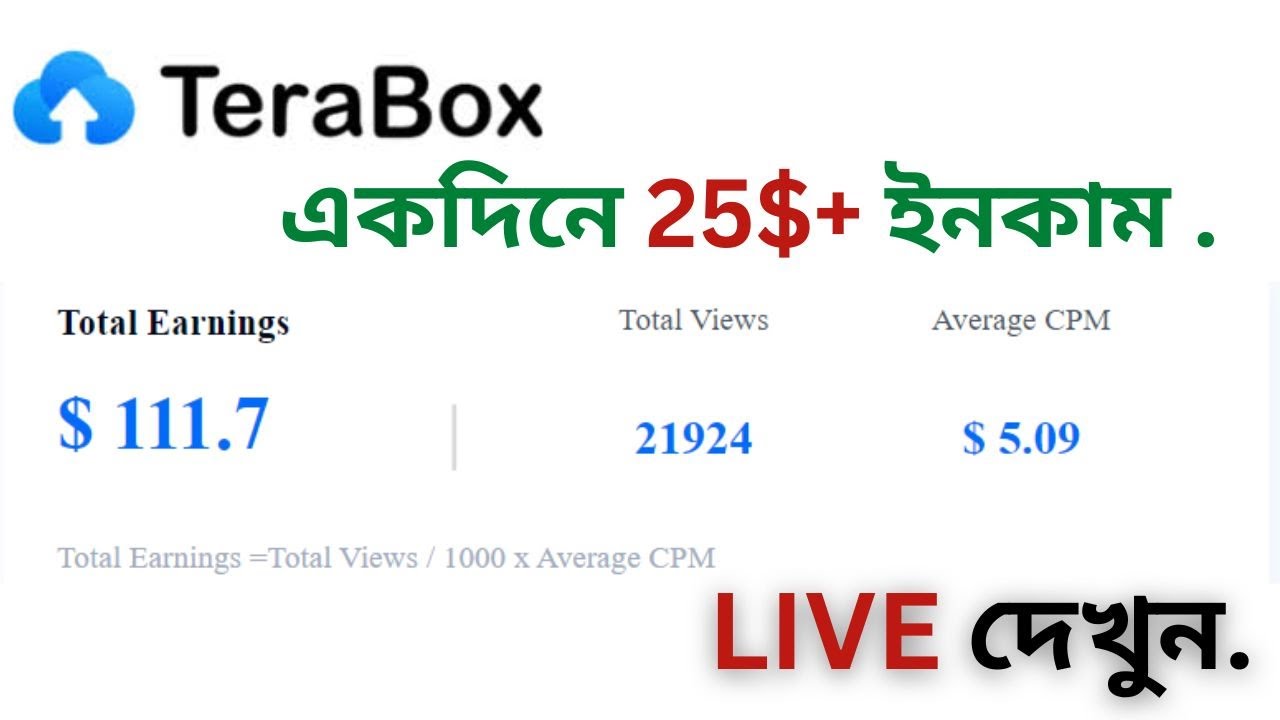 একদিনে 25$+ ইনকাম || TeraBox Earning | Share Link and Earn Money || # ...