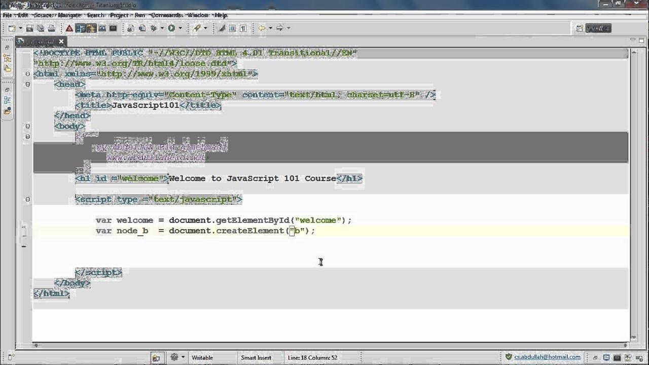 الدرس الخامس والعشرون : createElement - YouTube