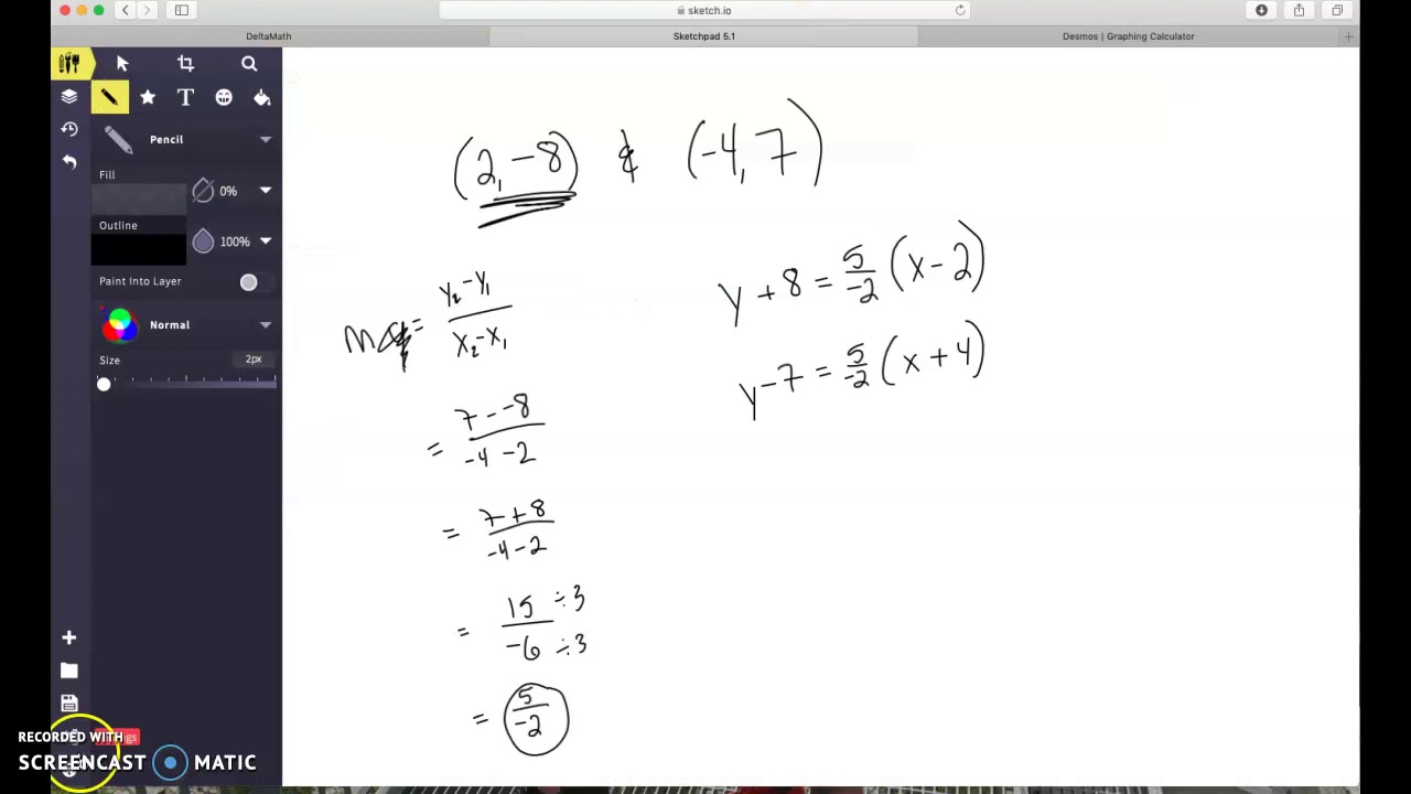 Lines from Two Points (Diagonal Only) - YouTube