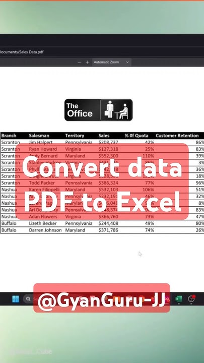 Convert data PDF to Excel. #shorts #shortsfeed #excel #exceltips #exceltricks #exceltutorial ...