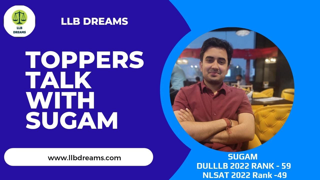 TOPPERS TALK with Sugam | DU Rank 59 | NLSAT Rank 49 - YouTube