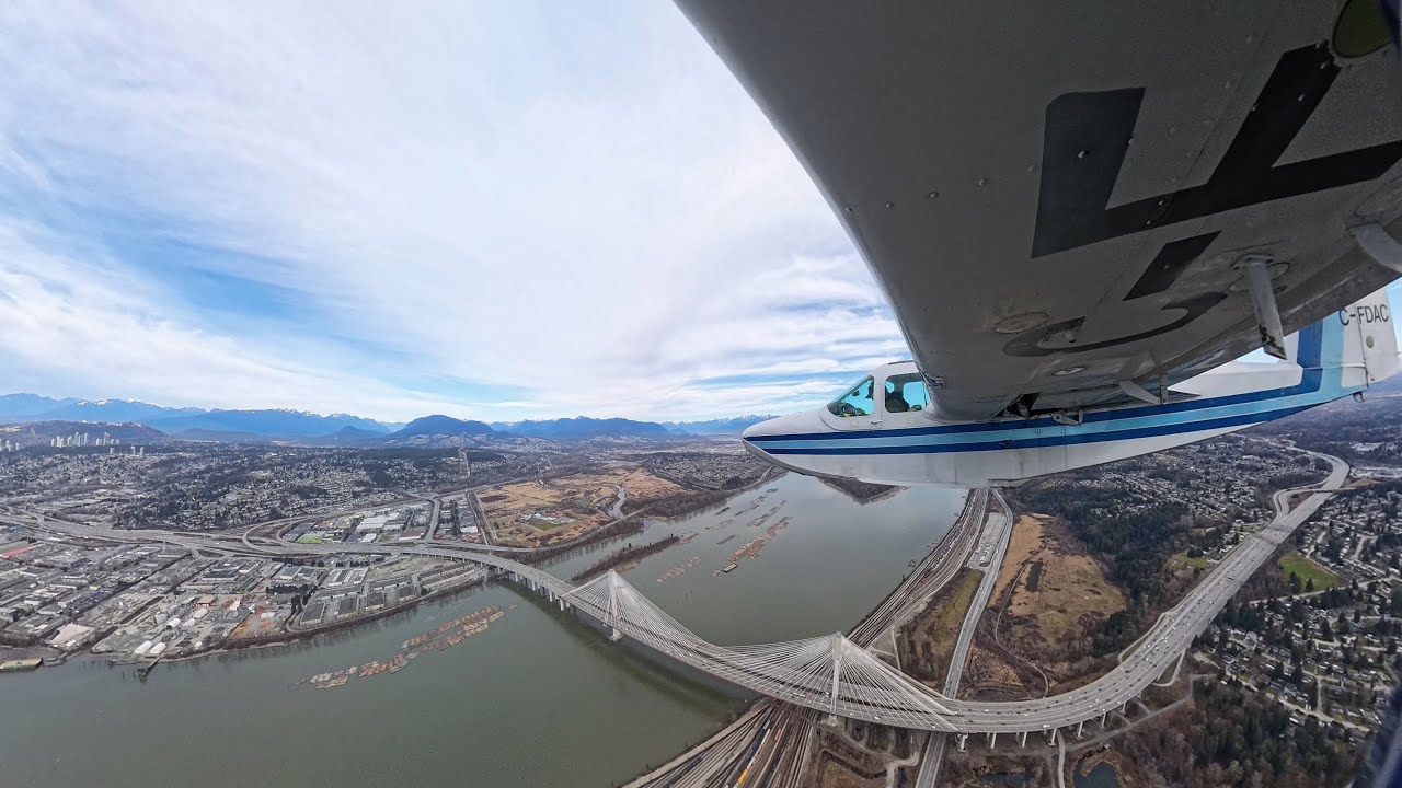 2025-03-01 Over Surrey Port Mann Bridge at 1600 feet 4K - YouTube