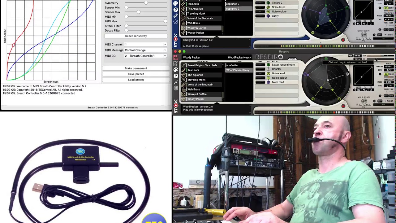 Breath controller TEControl BBC2 Respiro wind-synth - part 1 - YouTube