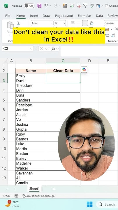 Don't Clean Data like this in Excel‼️Instead Use Amazing Function #excel #exceltips #shorts ...