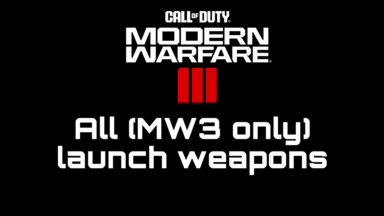All (MW3 only) launch weapons - YouTube