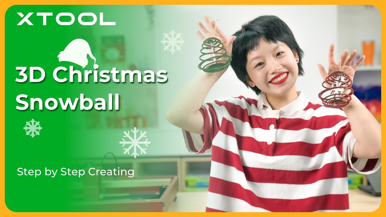 How to Laser Cut a 3D Christmas Snowball with xTool D1 Pro | Step by ...