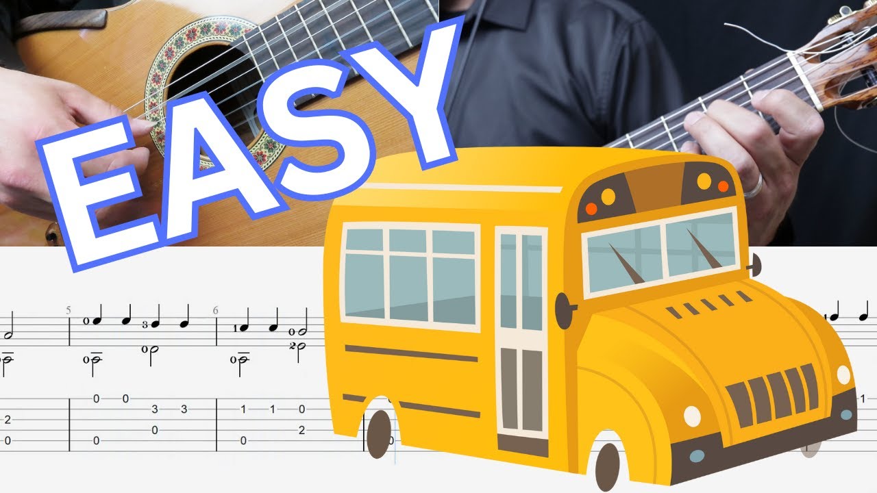 Wheels on the Bus | EASY Fingerstyle - YouTube