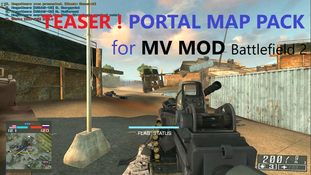 TEASER ! Portal Map Pack for MV MOD (Battlefield 2) - YouTube
