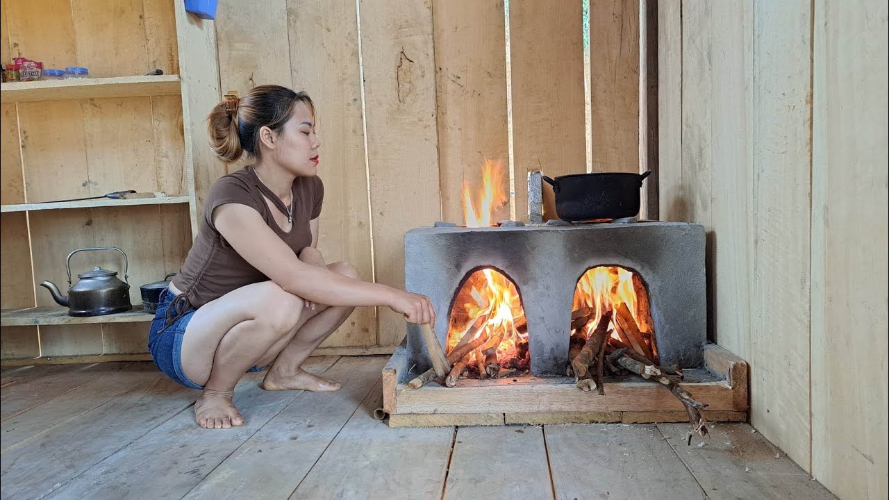 How to building wood stove from brick and cement works 100% and boiled ...