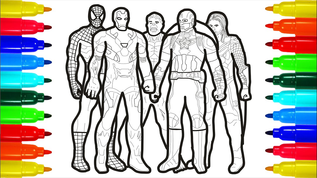 The Marvel Power of Heroes Coloring Pages - YouTube