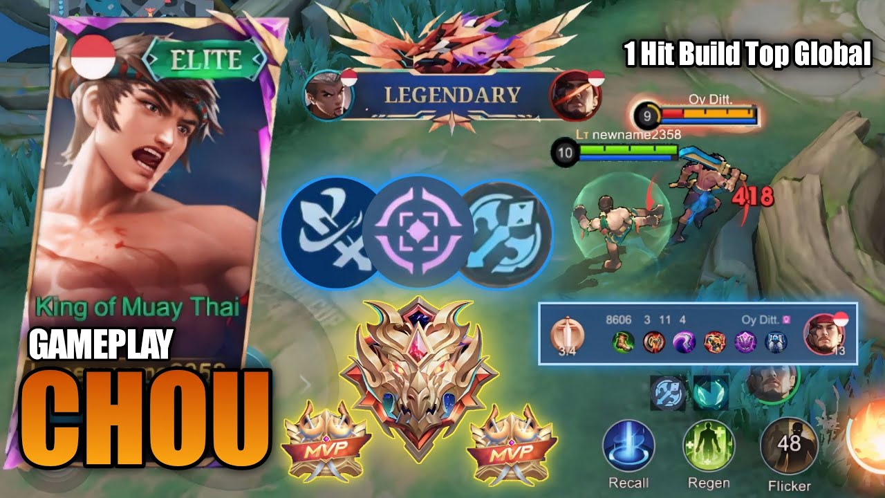 BEST BUILD CHOU 2024 || Best Mvp 1 Hit Build Damage Chou - mlbb - YouTube