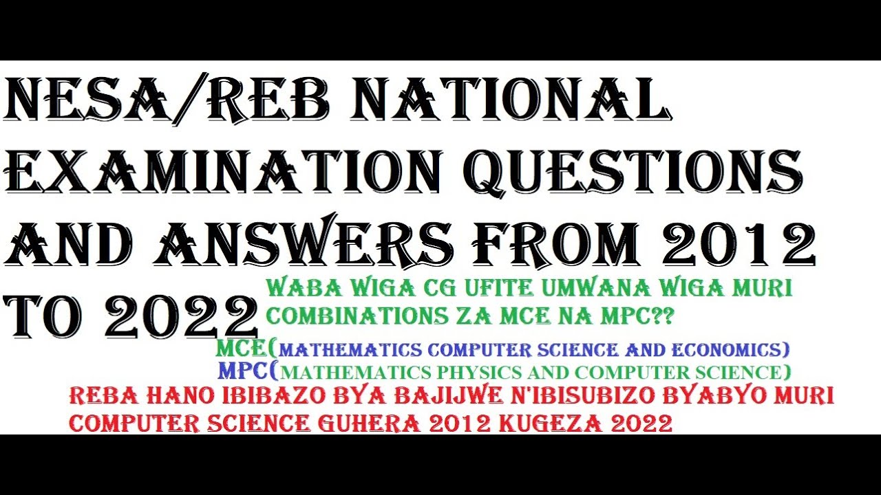 NESA NATIONAL MARKING SCHEME COMPUTER SCIENCE combination MCE&MPC FROM ...