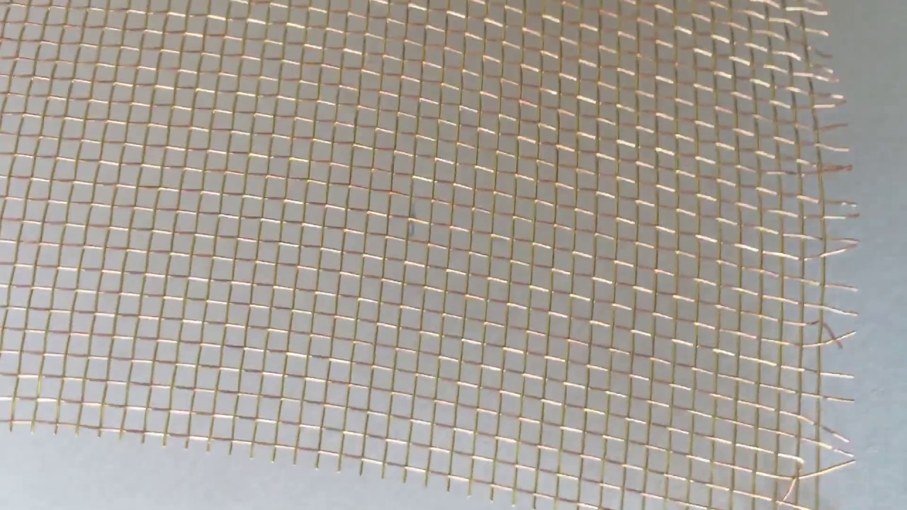 Brass &copper woven mesh for glass laminated - YouTube