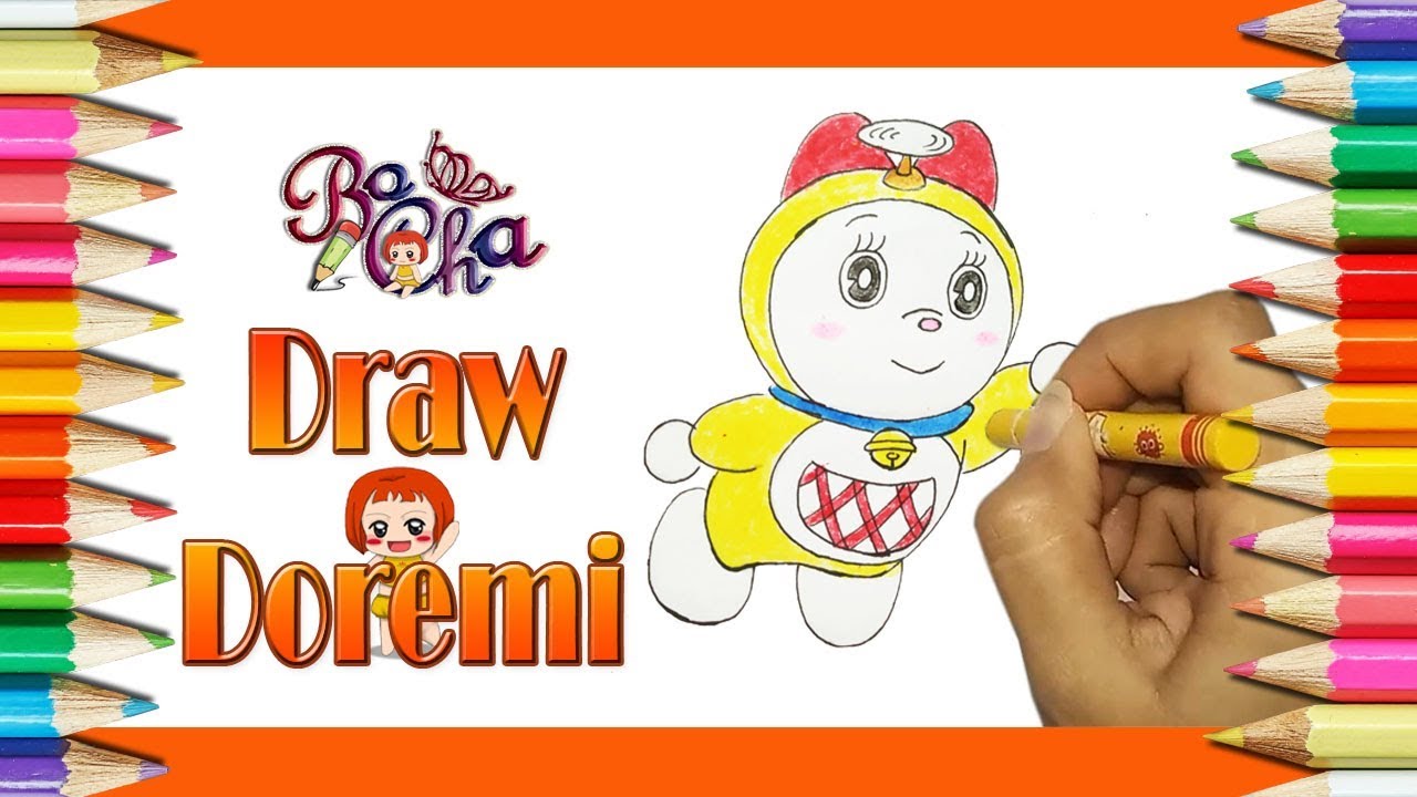 vẽ Doremi đơn giản và tô màu - BoCha - how to draw doremi - YouTube