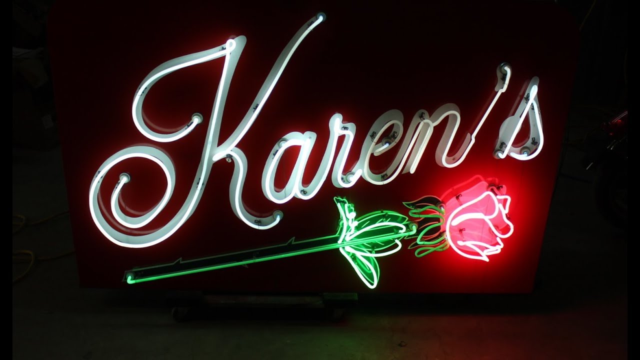 Karen's Neon Sign Online at Tays Realty & Auction, LLC - YouTube