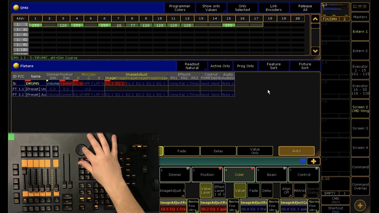 Mixing audio with GrandMA2 - YouTube
