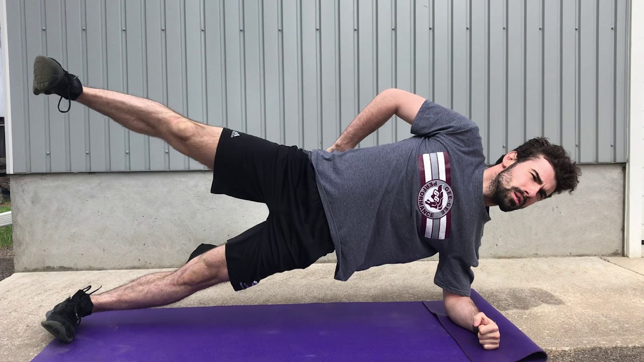 Side Plank Hold w Lateral Leg Raise - YouTube