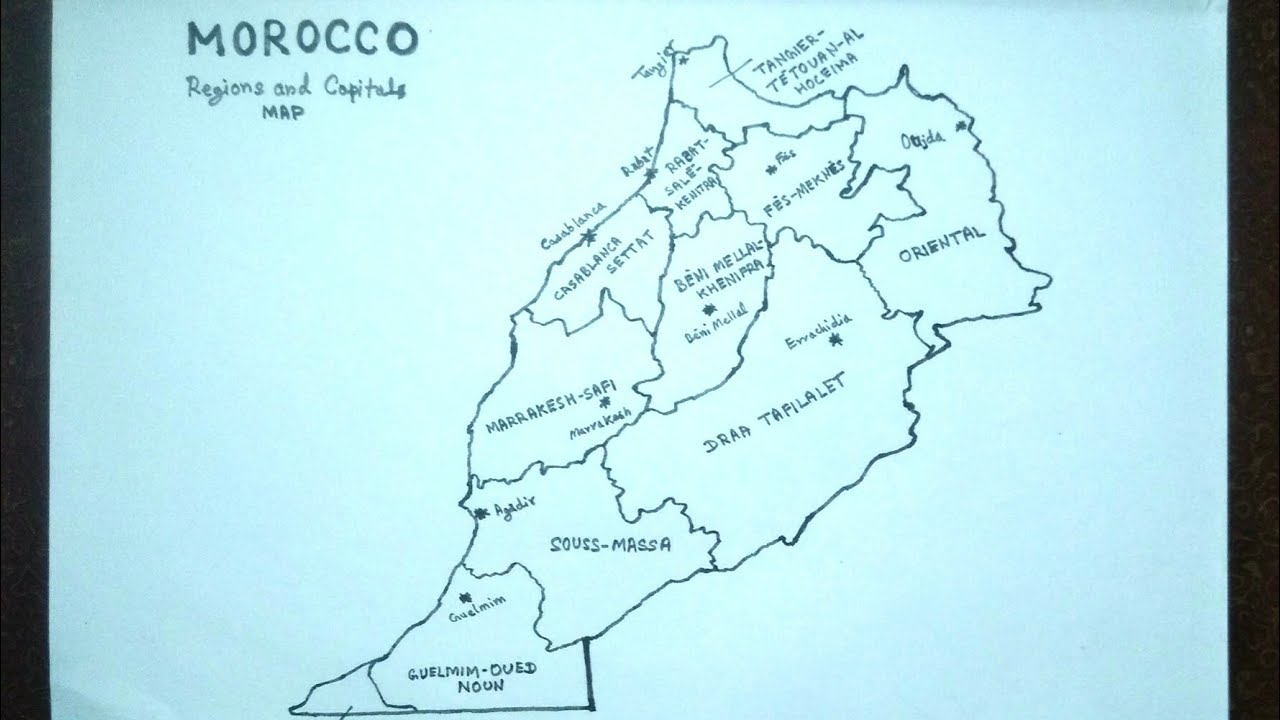 How to draw Morocco Map with regions - YouTube