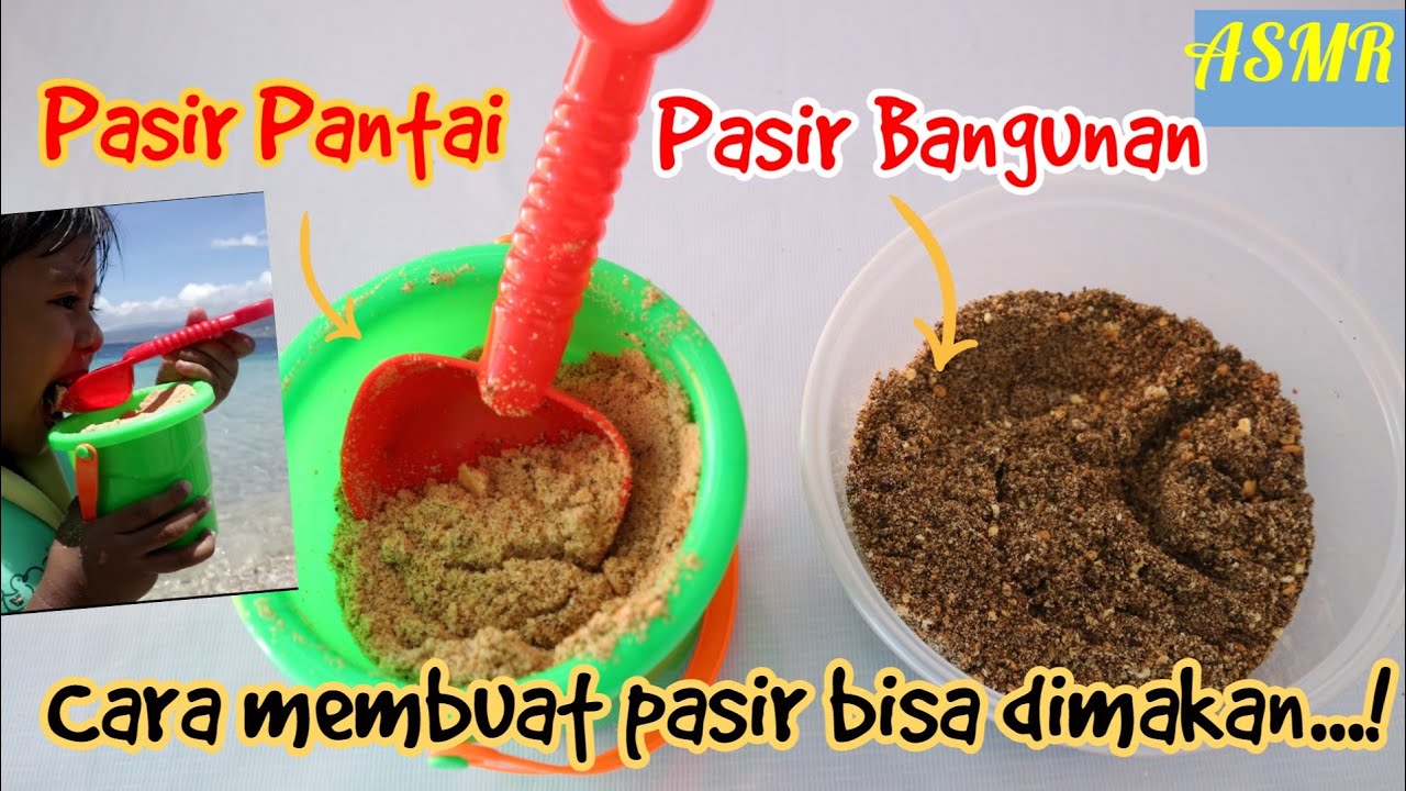 DIY MAINAN ANAK - CARA MEMBUAT PASIR BISA DIMAKAN | ASMR VERY RELAXING ...