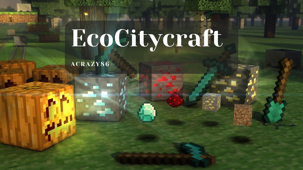 EcoCityCraft S1 Ep3 : New Pickaxe and Market - YouTube