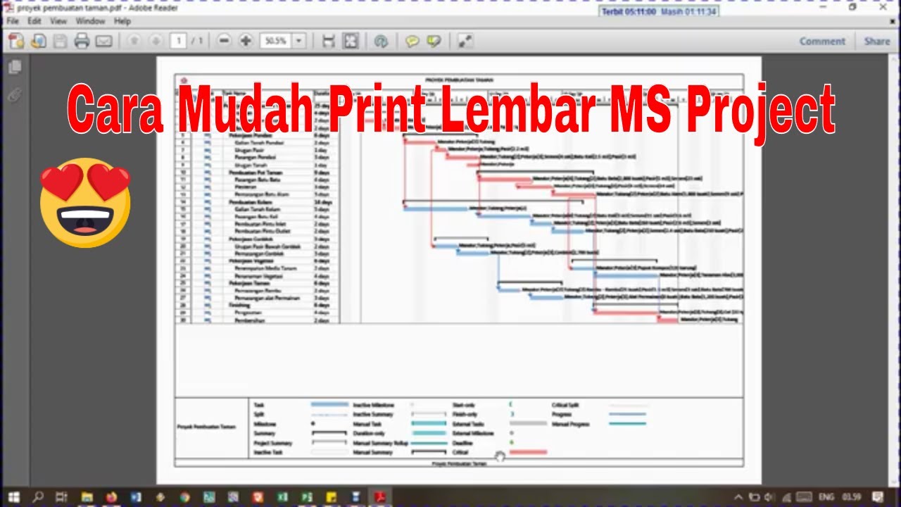 Cara Mudah Cetak (Print) Lembar di Microsoft Project - YouTube