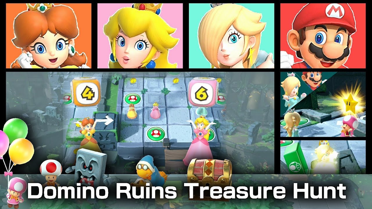 Super Mario Party Domino Ruins Treasure Hunt Daisy and Peach #1 - YouTube