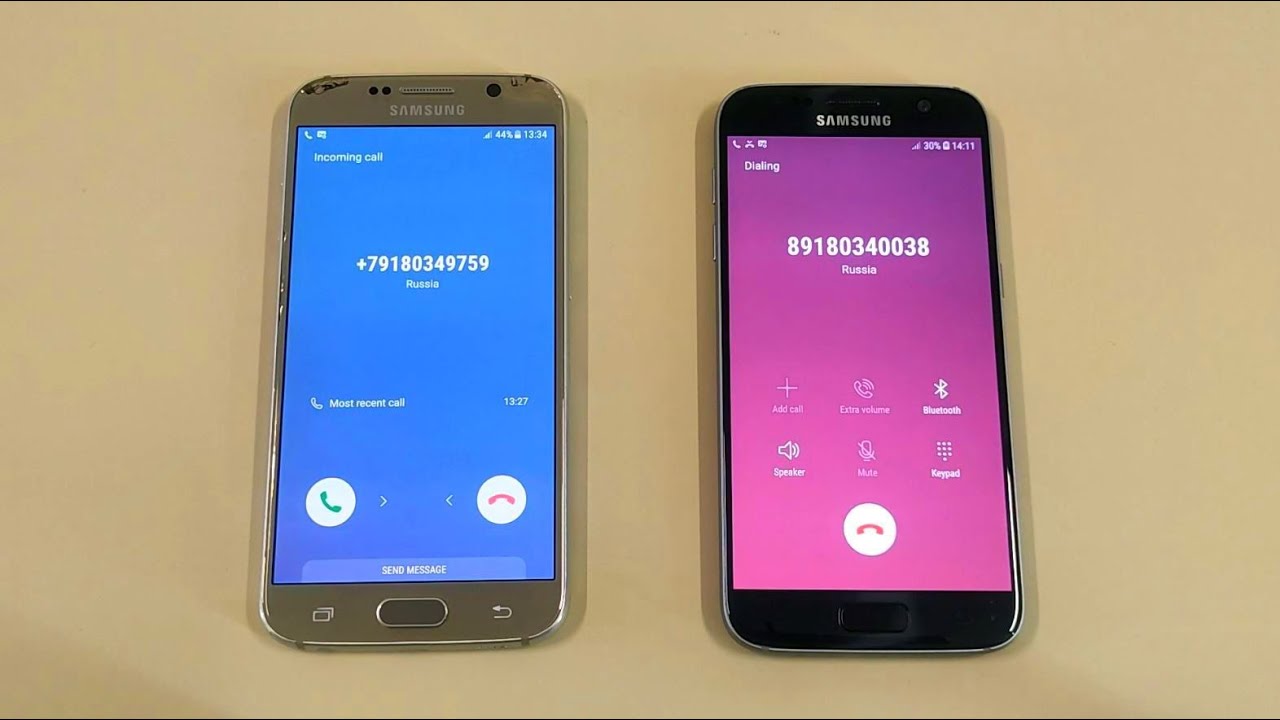 Samsung Galaxy S6 vs S7 Incoming call & Outgoing call at the Same Time ...