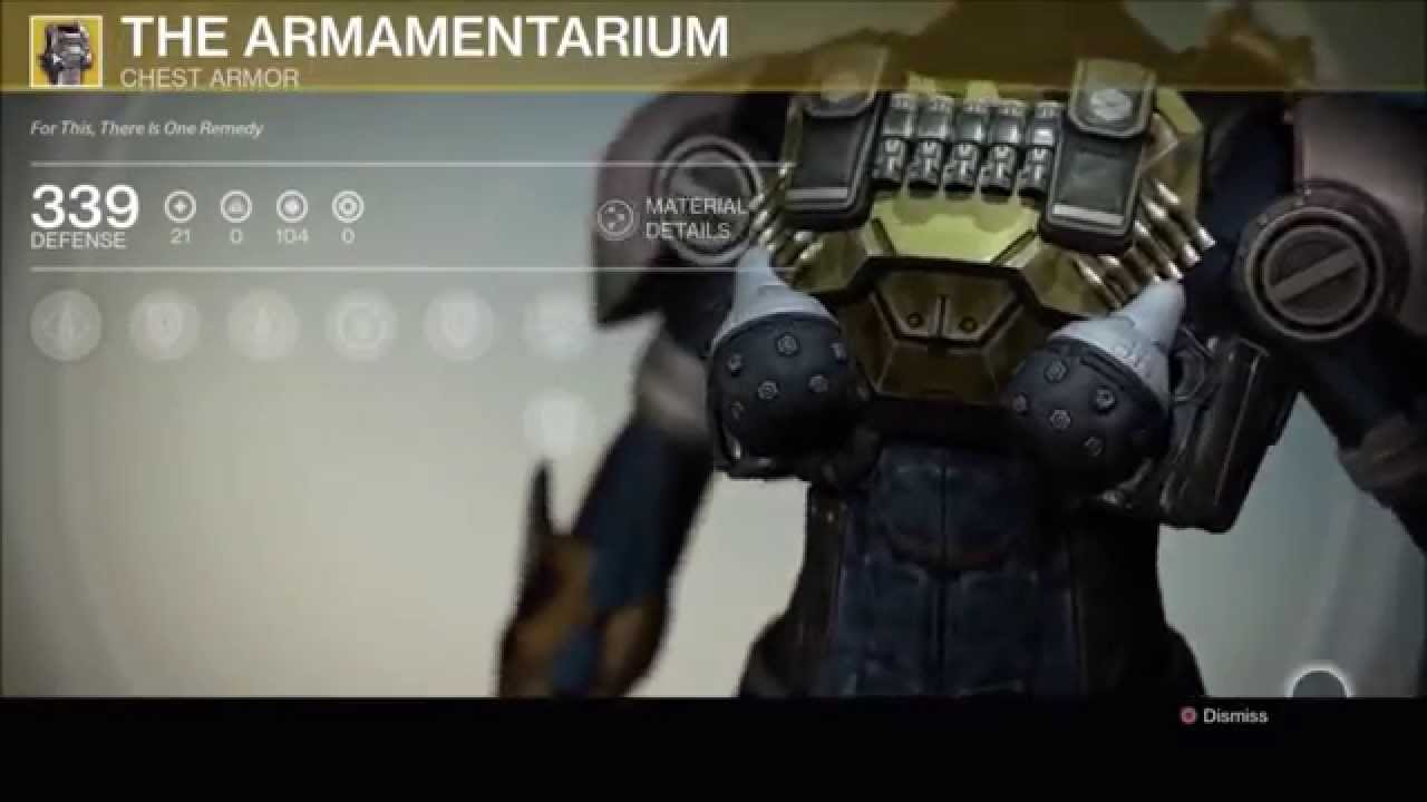 Destiny, The Armanmentarium, Exotic Titan chest armour. - YouTube