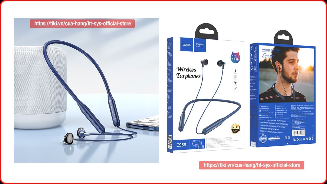 Tai Nghe Bluetooth Hoco ES58 Wireless Earphones - Hàng Chính Hãng - YouTube