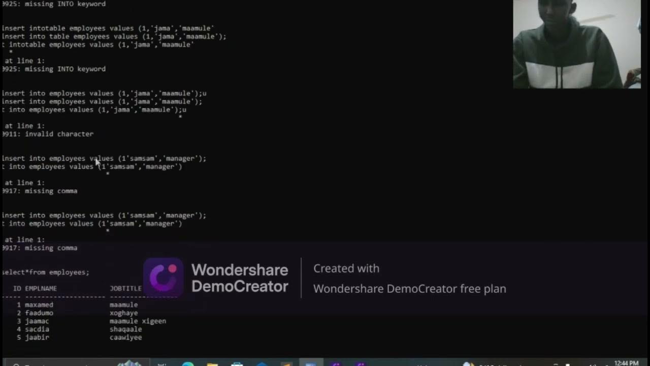 Database|Create,insert-Alter-Update| - YouTube