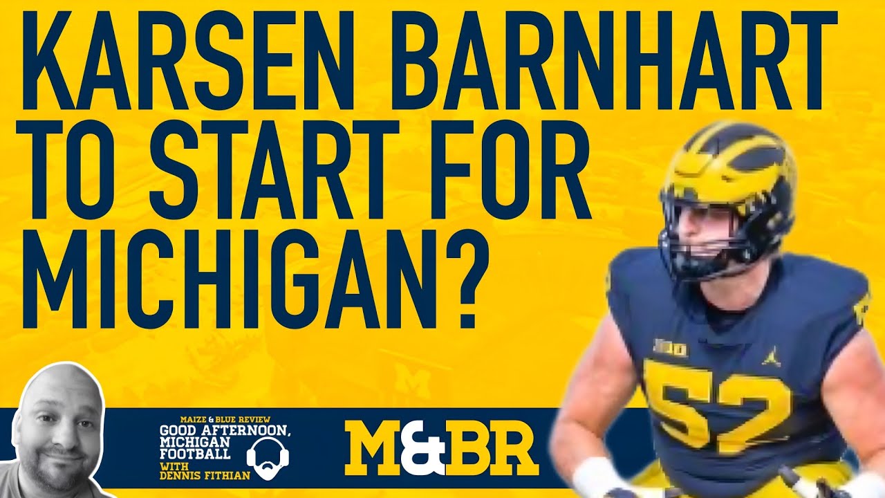 Jon Jansen discusses whether Karsen Barnhart starts on Michigan's OL ...