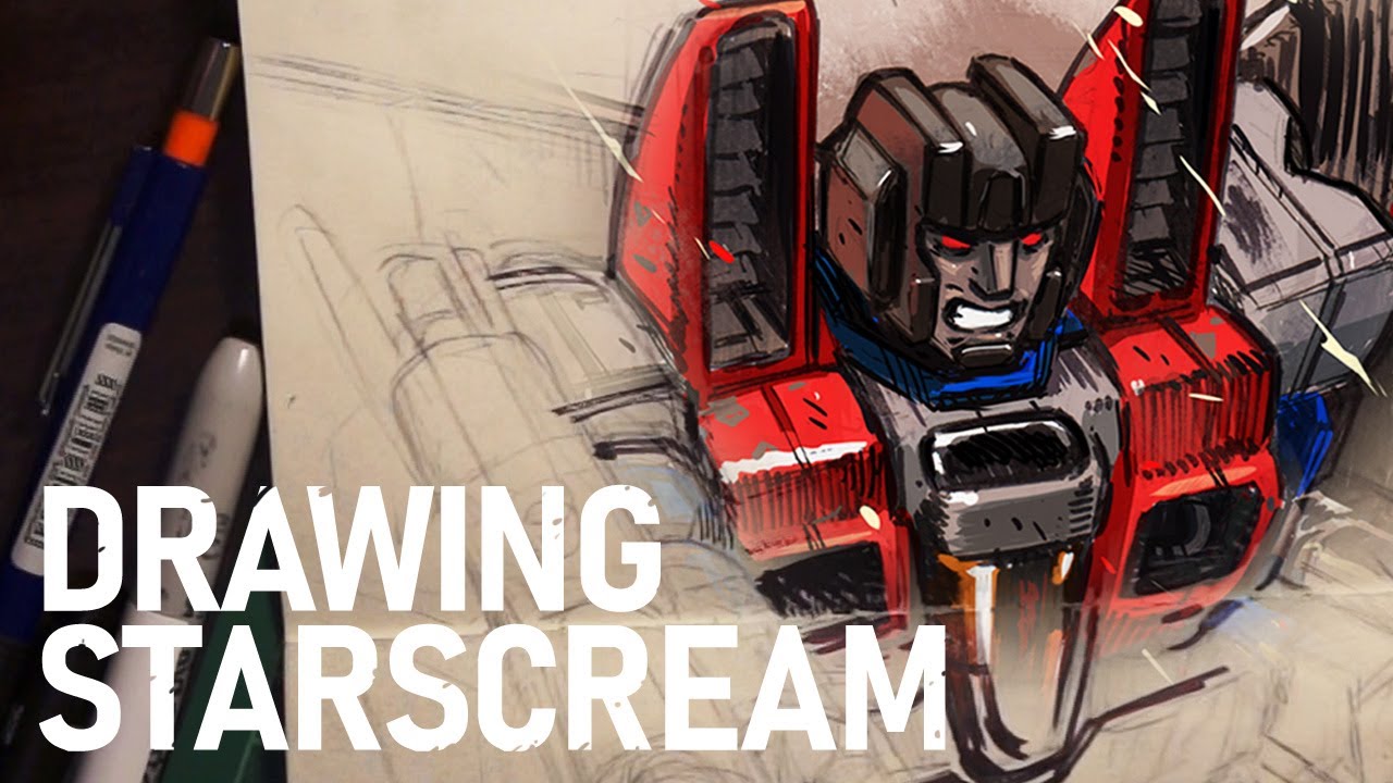 Drawing Transformers From Sketch To Final - Starscream - YouTube