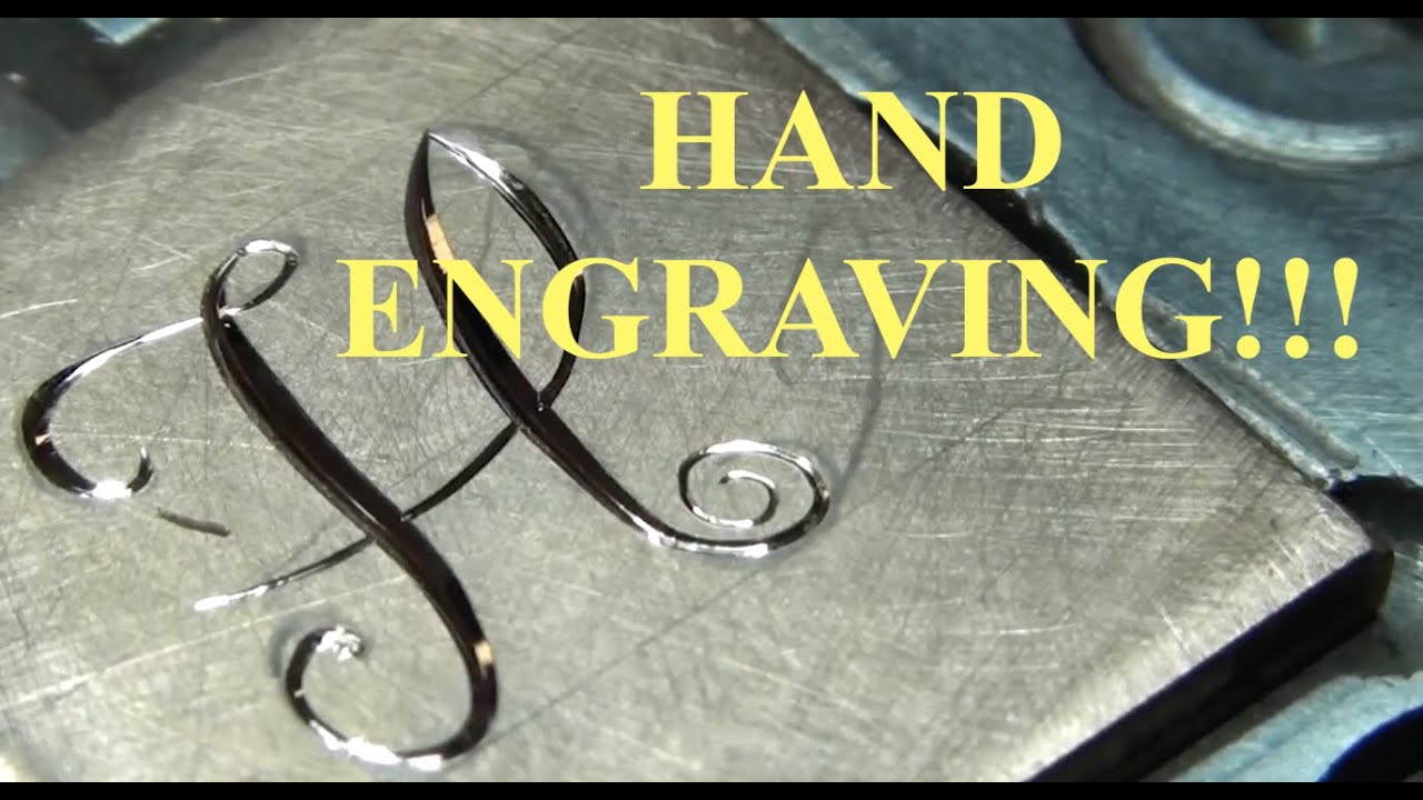 120° | Hand Engraving | Calligraphy Style Letter Engraving - YouTube