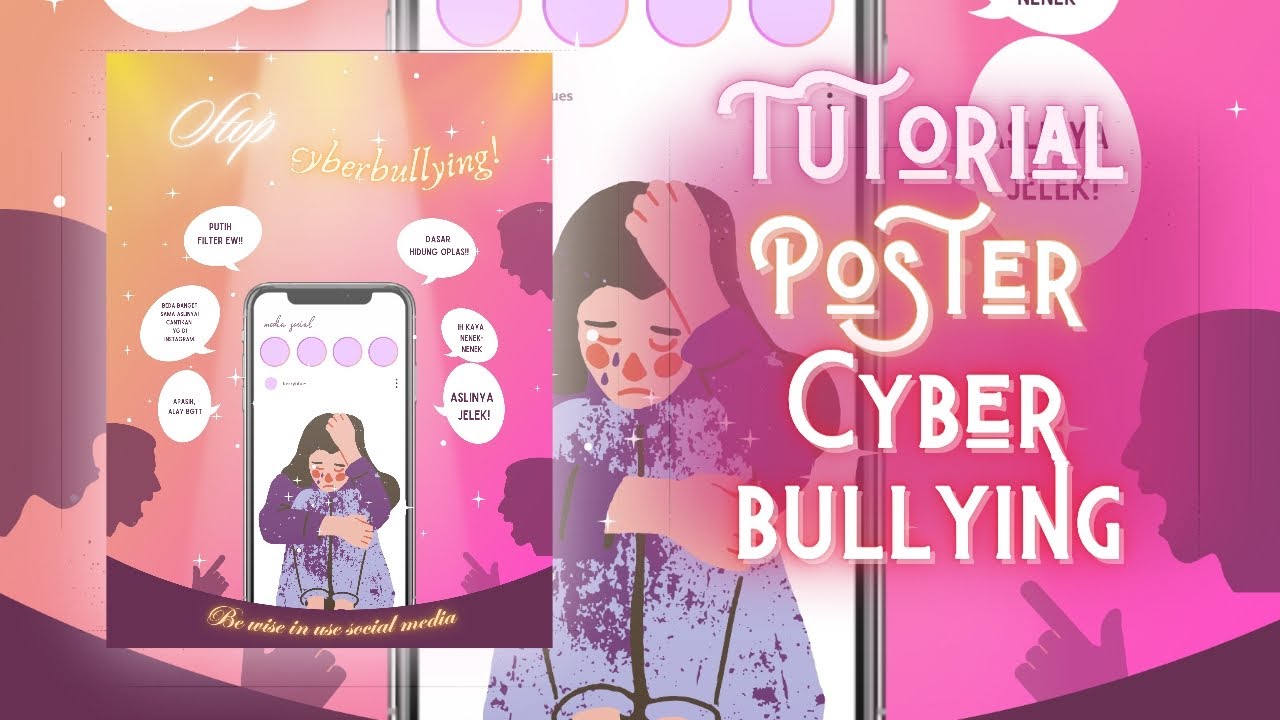 tutorial poster cyberbullying || biya's tutorial🌷 - YouTube