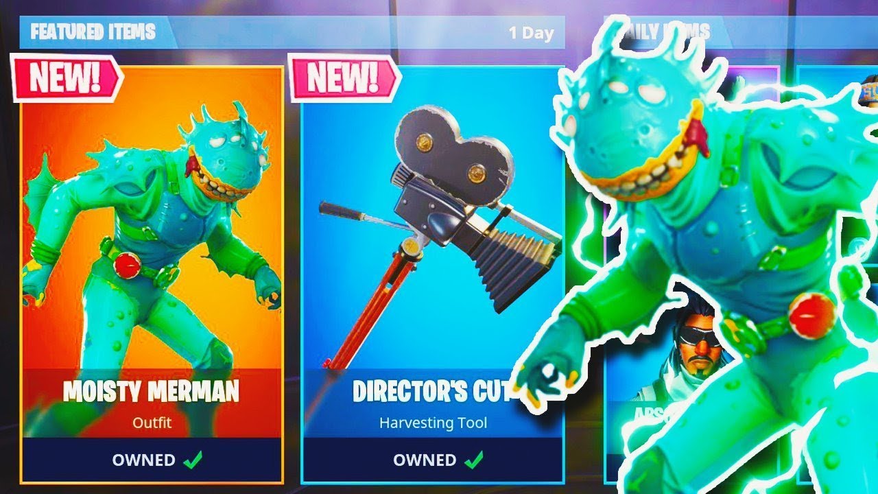 NEW "MOISTY MERMAN" SKIN + "DIRECTOR'S CUT" AXE in Fortnite! (New ...