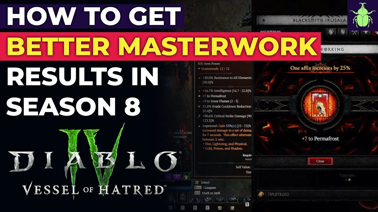 Diablo 4 - How To Get Better Masterwork Results in Season 8 (Kite's Method) - YouTube