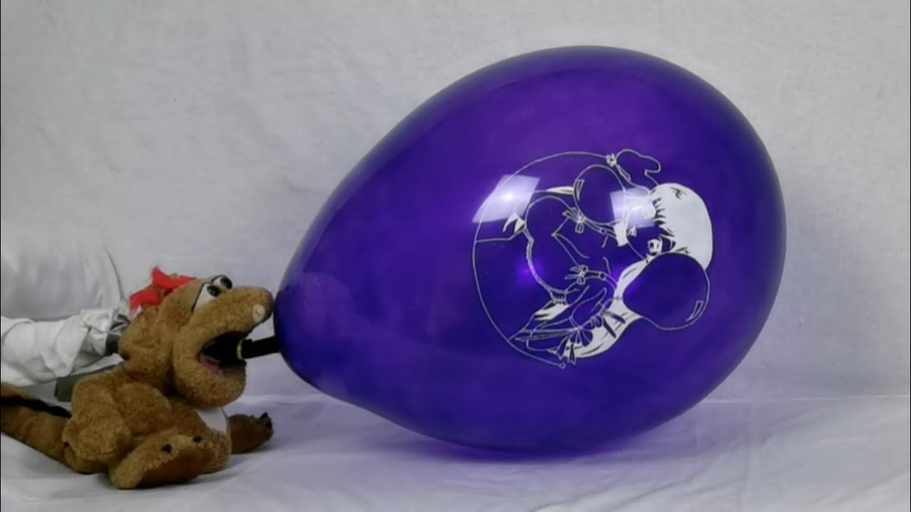 138 - blow to pop fail very old Unique 16" balloon - YouTube