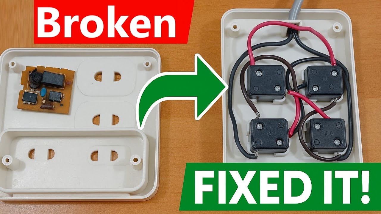 How to Repair a Power Strip | Convert Broken Surge Protector to Working ...