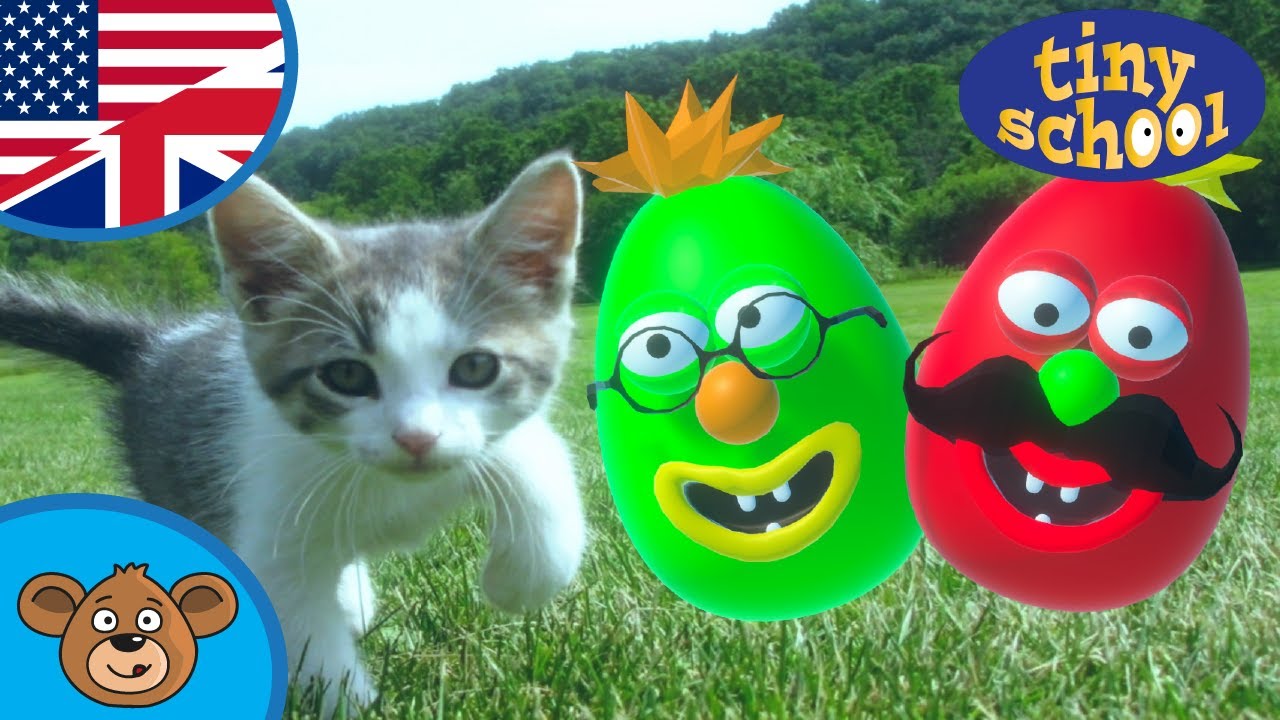 Surprise eggs - Cats and kittens | Learn colors, numbers and letters ...