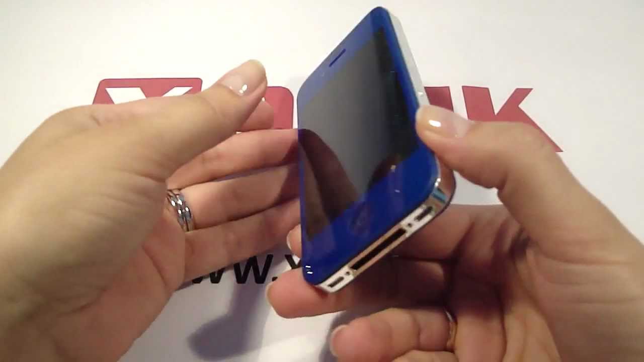 Blue iPhone 4 / iPhone 4S mod kit LCD + Back cover - YouTube