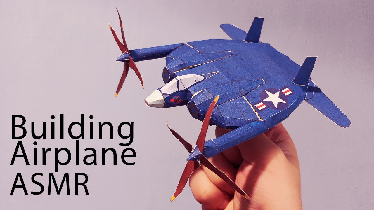 Full build Step by step | Building Airplane ASMR | Paper Model Assembly ...