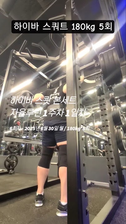 하이바 스쿼트, 벤치프레스 본세트 (2025.06.30 월 / 180kg*5회, 120kg*5회 / 자율루틴(6) 1주차 1일차) - YouTube
