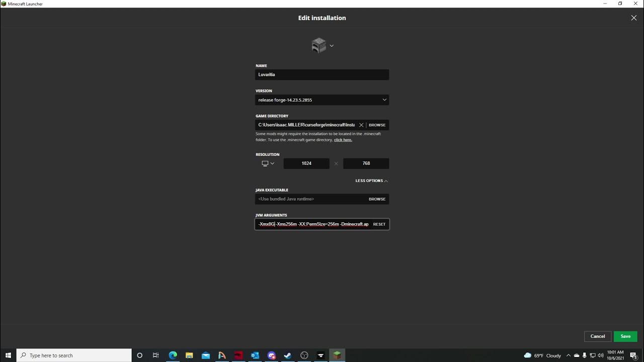 How to allocate RAM to Minecraft installation. FIXES CURSEFORGE ...