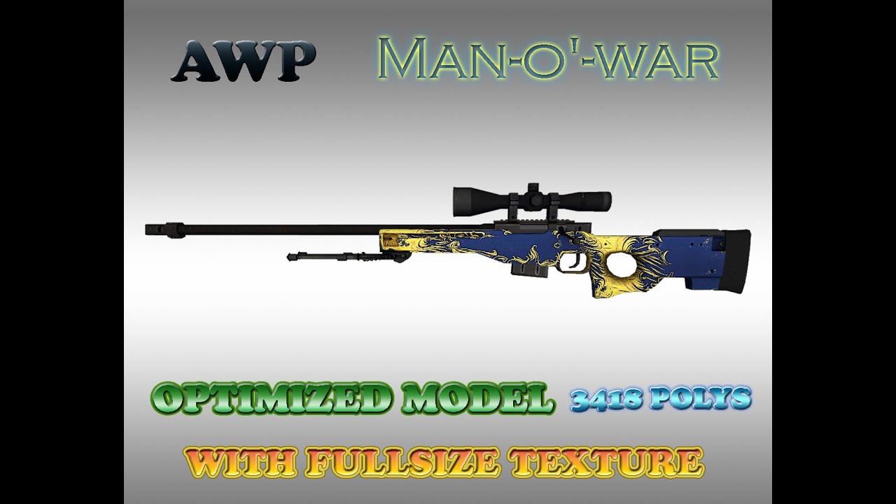 CS:GO AWP Man-o'-war HD skin for CS 1.6 - YouTube