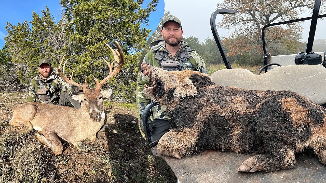 His First Whitetail BUCK And GIANT BOAR HOG - YouTube