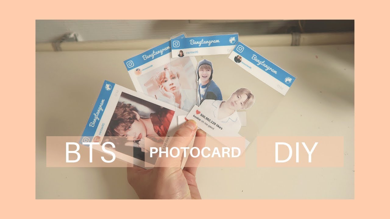 BTS DIY ; transparent photocard tutorial (k-pop) - YouTube