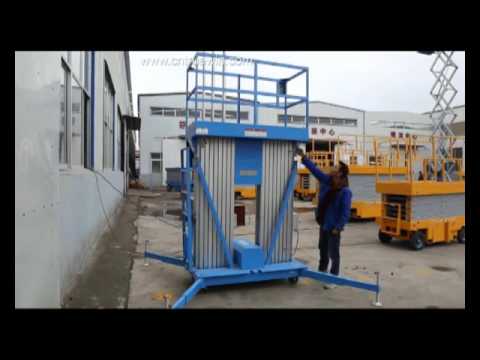 Double post vertical aerial platform - YouTube