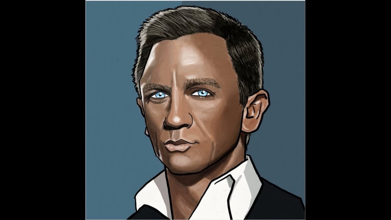 Daniel Craig | how to draw Daniel Craig step by step - YouTube
