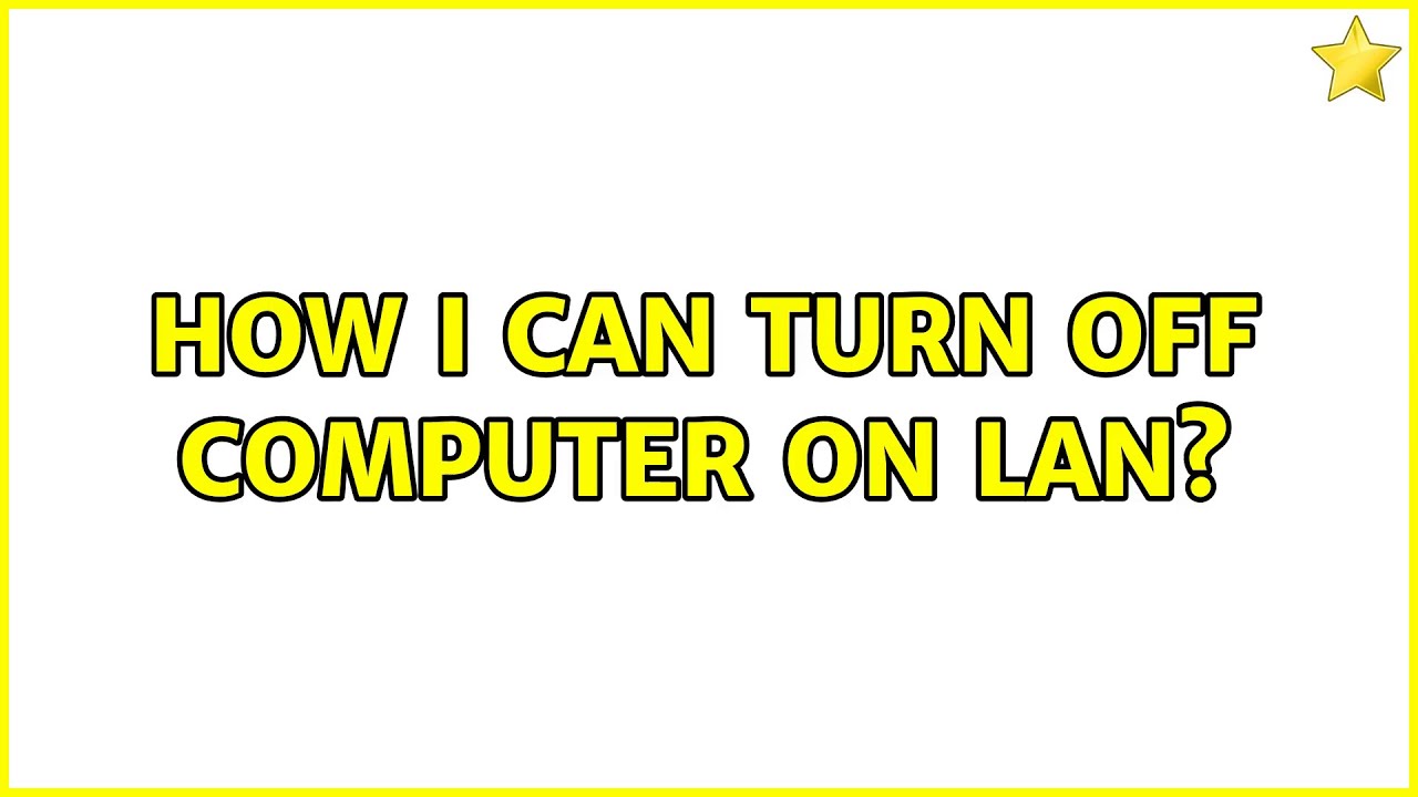 How I can turn off computer on lan? - YouTube